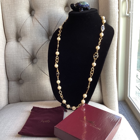 Joan Collins | Jewelry | Vintage Joan Collins Gold Tone Pearl Cubic ...
